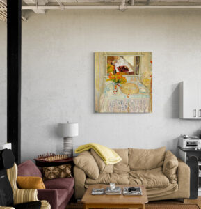 Pierre Bonnard, The Dressing Table with a Bunch of Red and Yellow ...