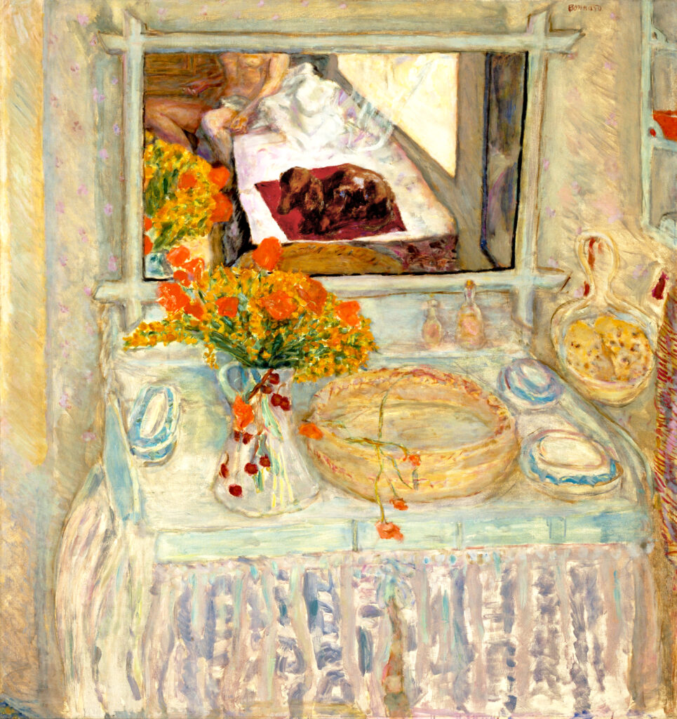 Pierre Bonnard, The Dressing Table with a Bunch of Red and Yellow ...
